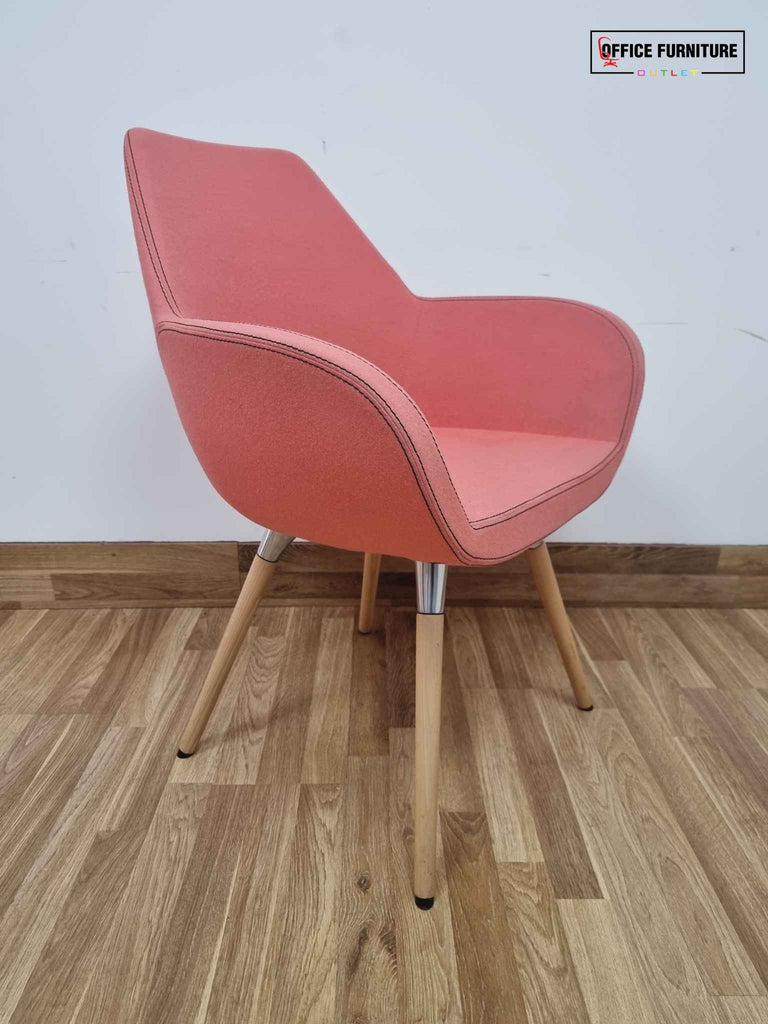 Profim Fan 10HW Tub Style Arm Chairs - Coral - Set of Two